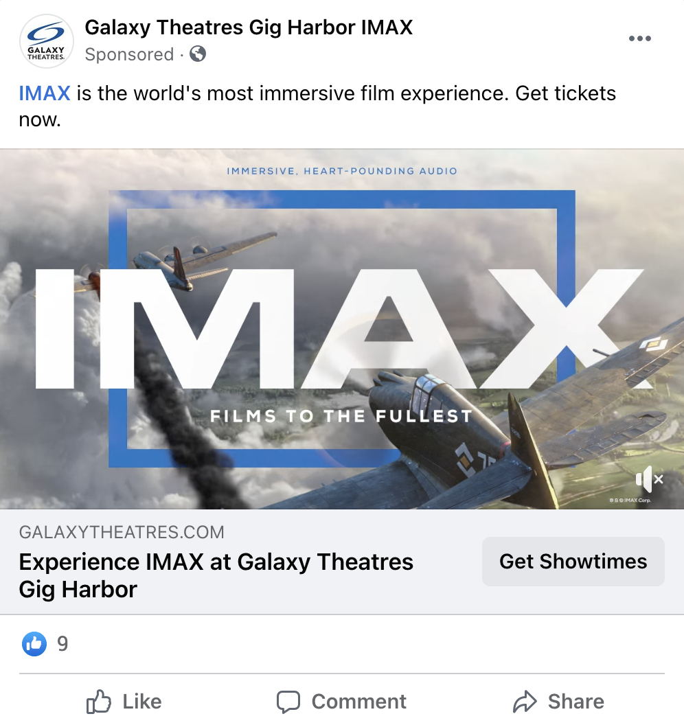 social media sample ad movie theatre 1 - Bright Age